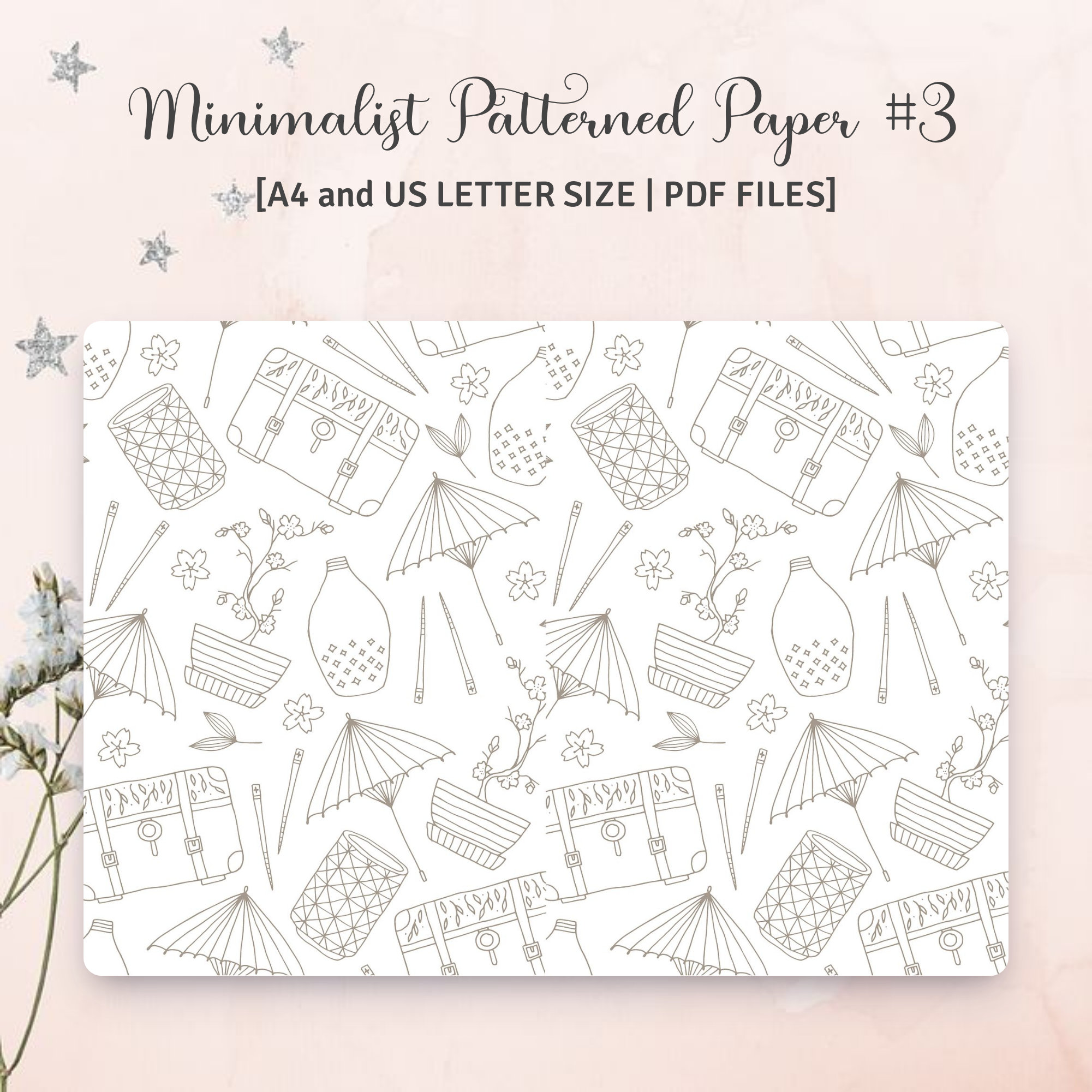 A4 and US LETTER Minimalist Style Printable Dashboard or Design Paper ...