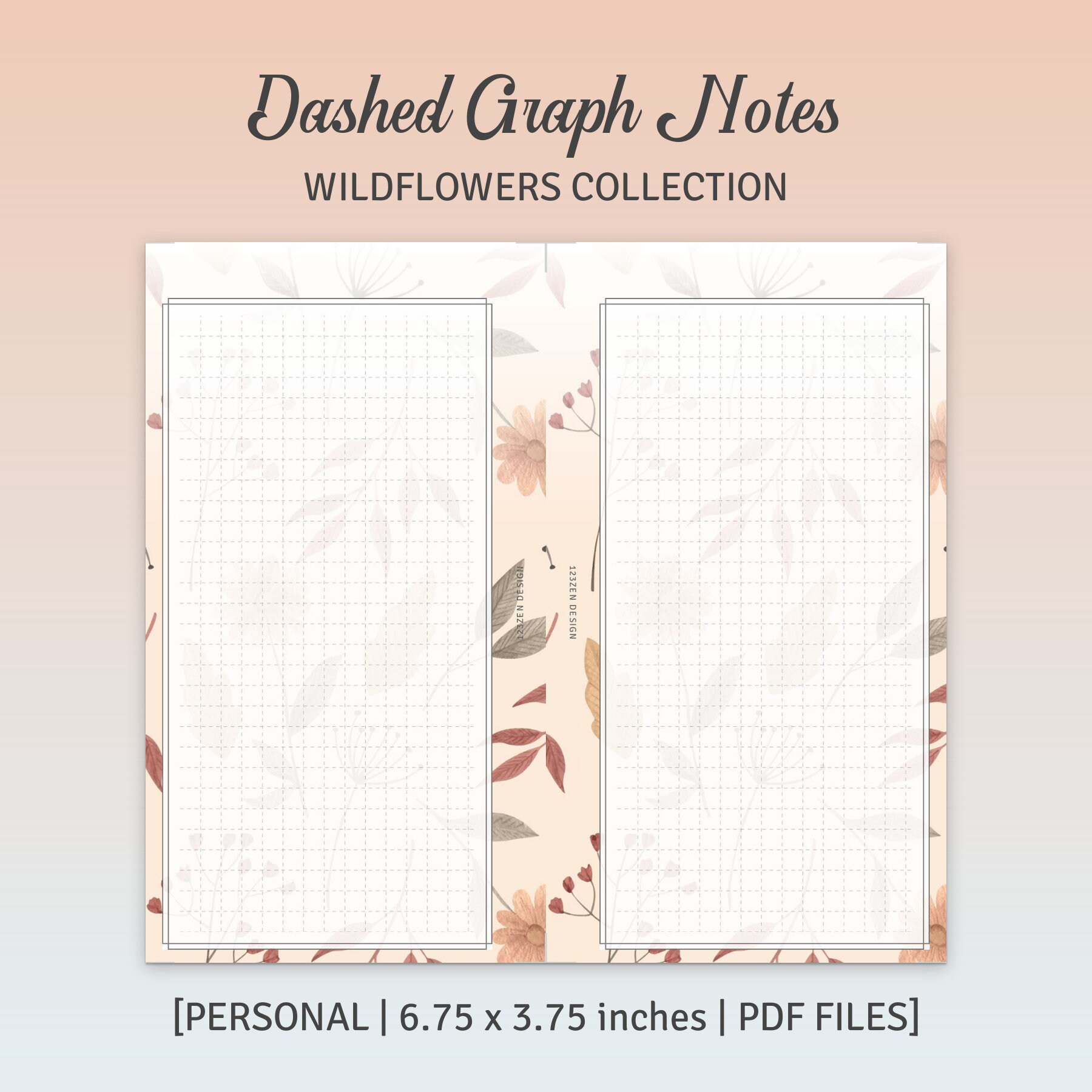 PERSONAL SIZE Wildflowers Collection Planner/journal Notes Set of 6 - Etsy