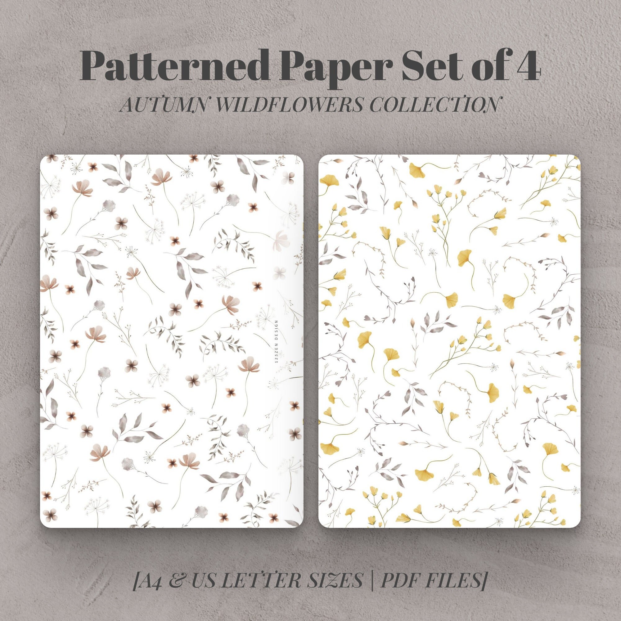 A4 and US LETTER Autumn Wildflowers Collection Printable - Etsy
