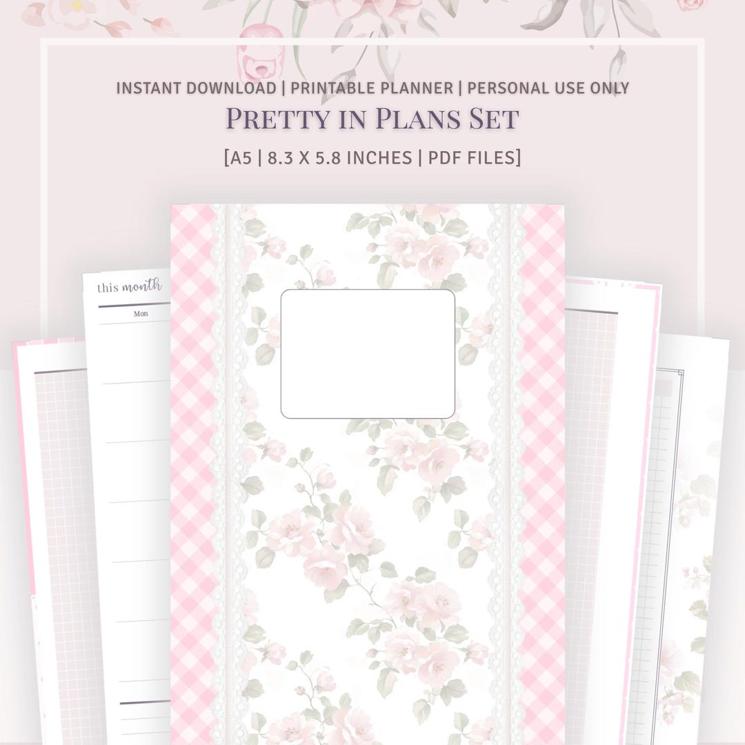 A5 SIZE - Pretty in Plans Set - Etsy