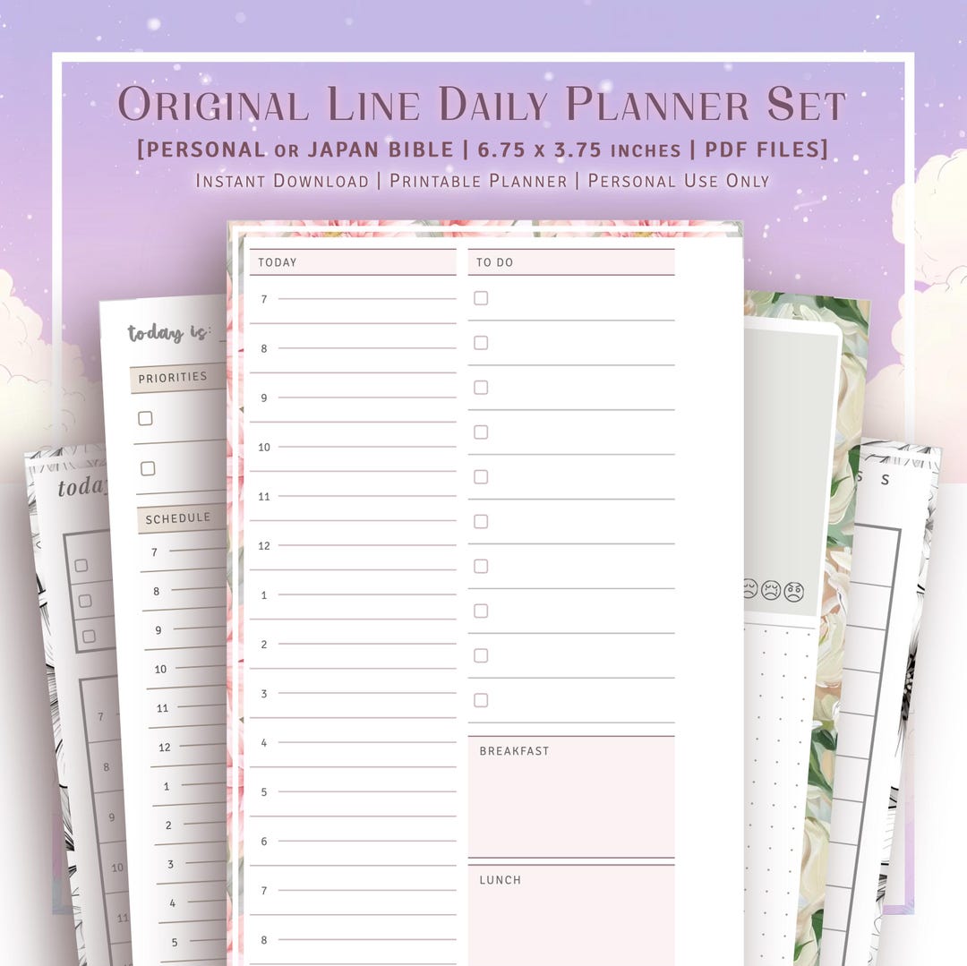 PERSONAL SIZE - Original Line Daily Planner Set - Etsy