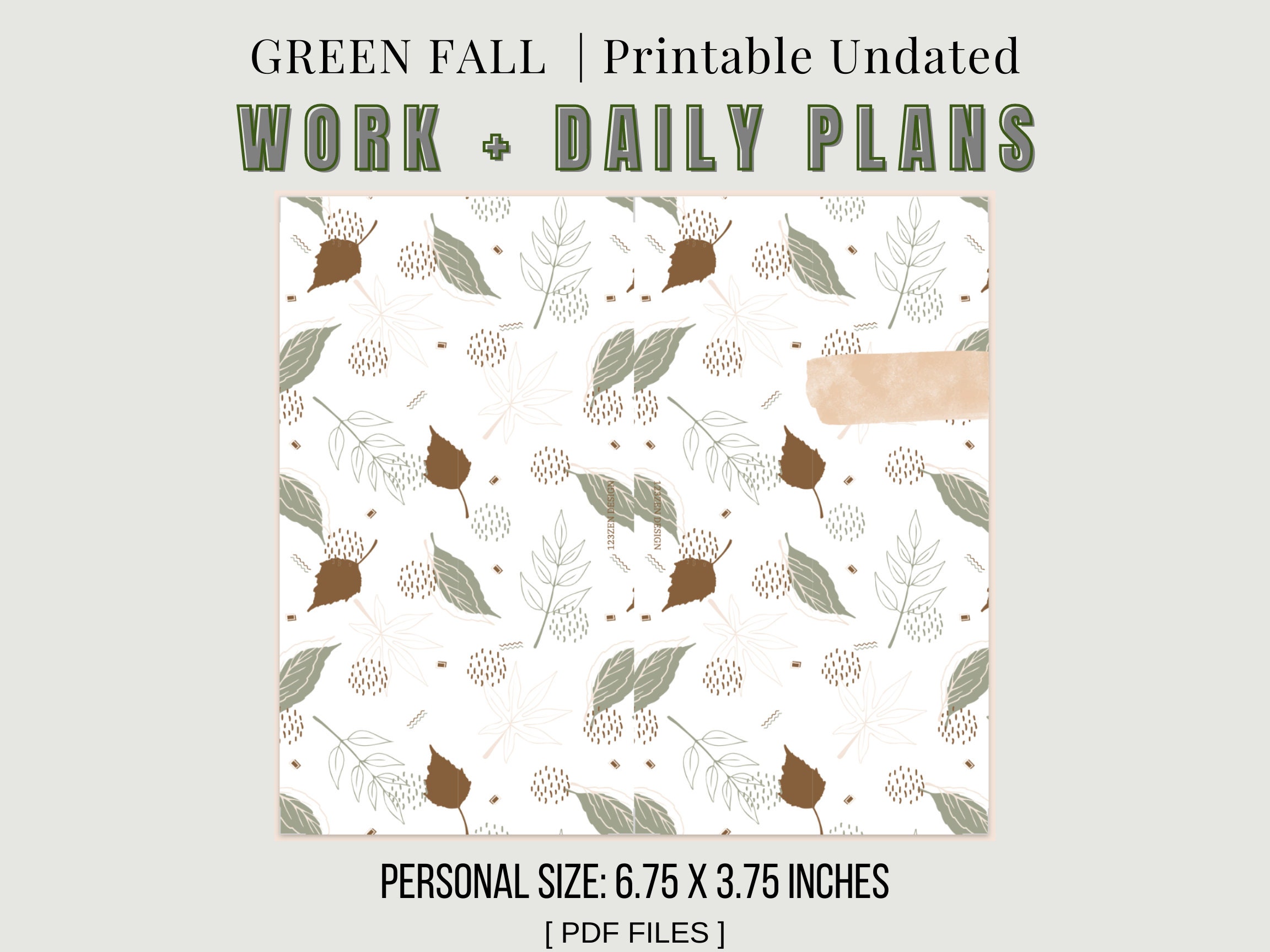 PERSONAL SIZE Work Daily Plans Printable Planner Refill - Etsy