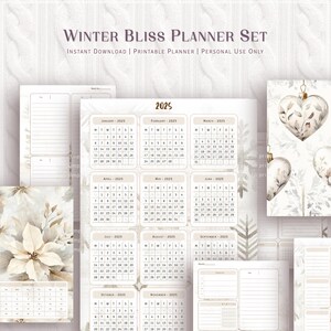 A5 SIZE Winter Bliss Planner Set Jan 2025 - Etsy