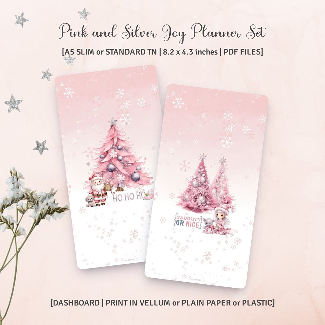 A5 SLIM SIZE - Pink and Silver Joy Planner Set of 6 - Etsy