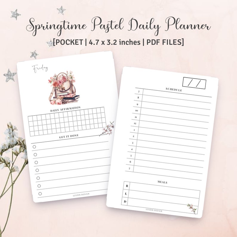 POCKET SIZE - Springtime Pastel Daily Planner Set - Etsy