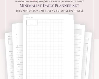 Mini 5 Daily Printable Inserts / Daily Planner / Agenda Printable ...