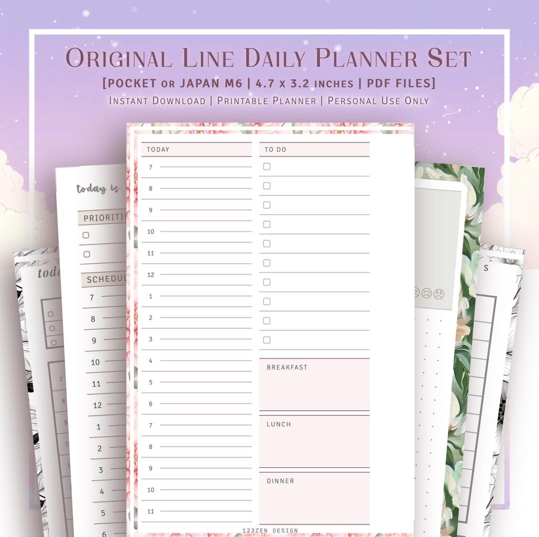 POCKET SIZE - Original Line Daily Planner Set - Etsy