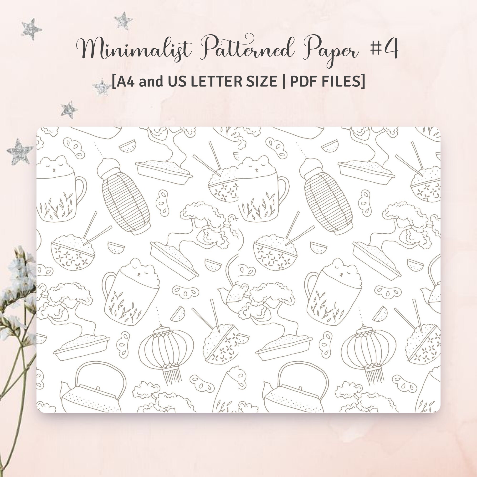 A4 and US LETTER Minimalist Style Printable Dashboard or Design Paper ...