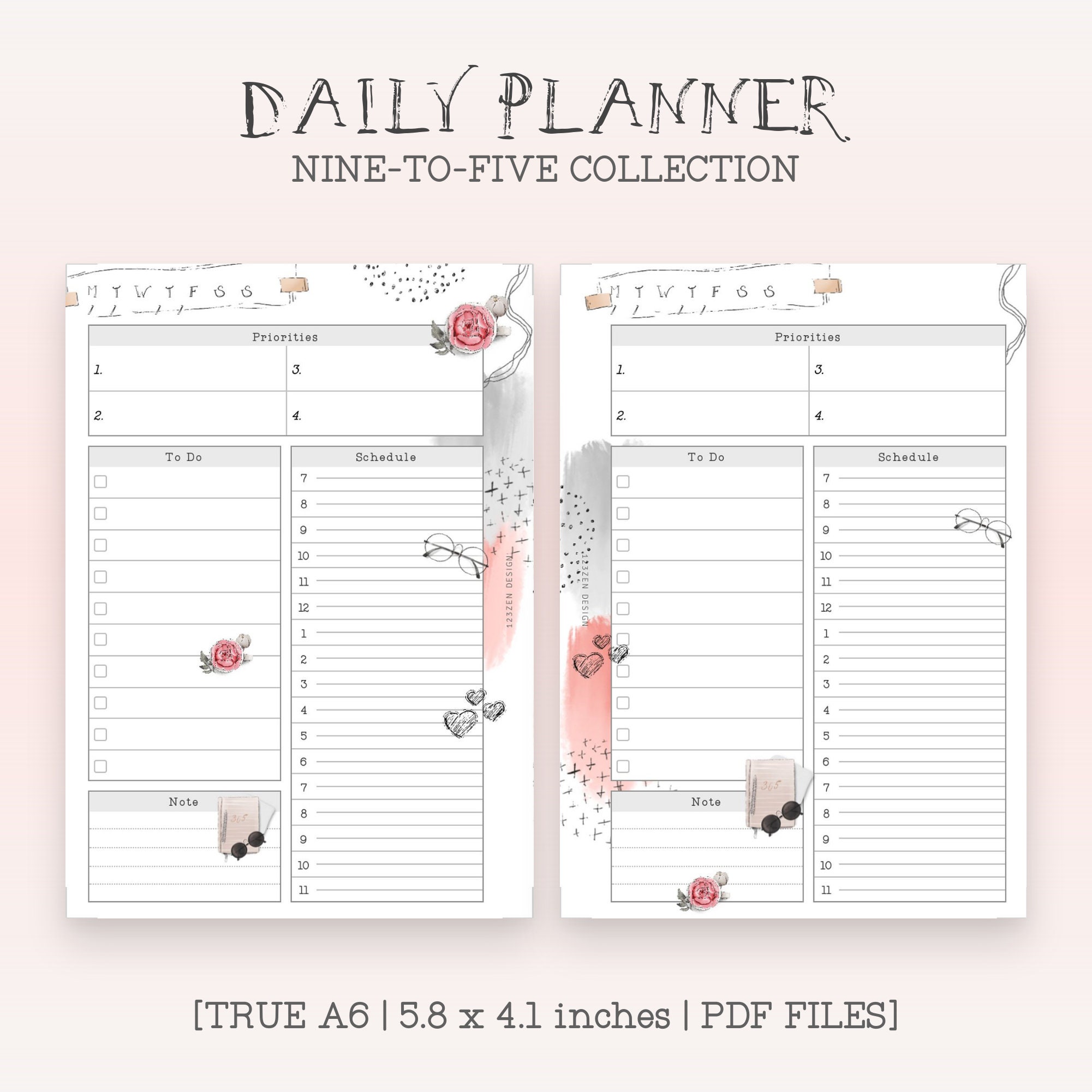 TRUE A6 SIZE - Nine-to-five Collection | Month, Week, Daily Planners ...
