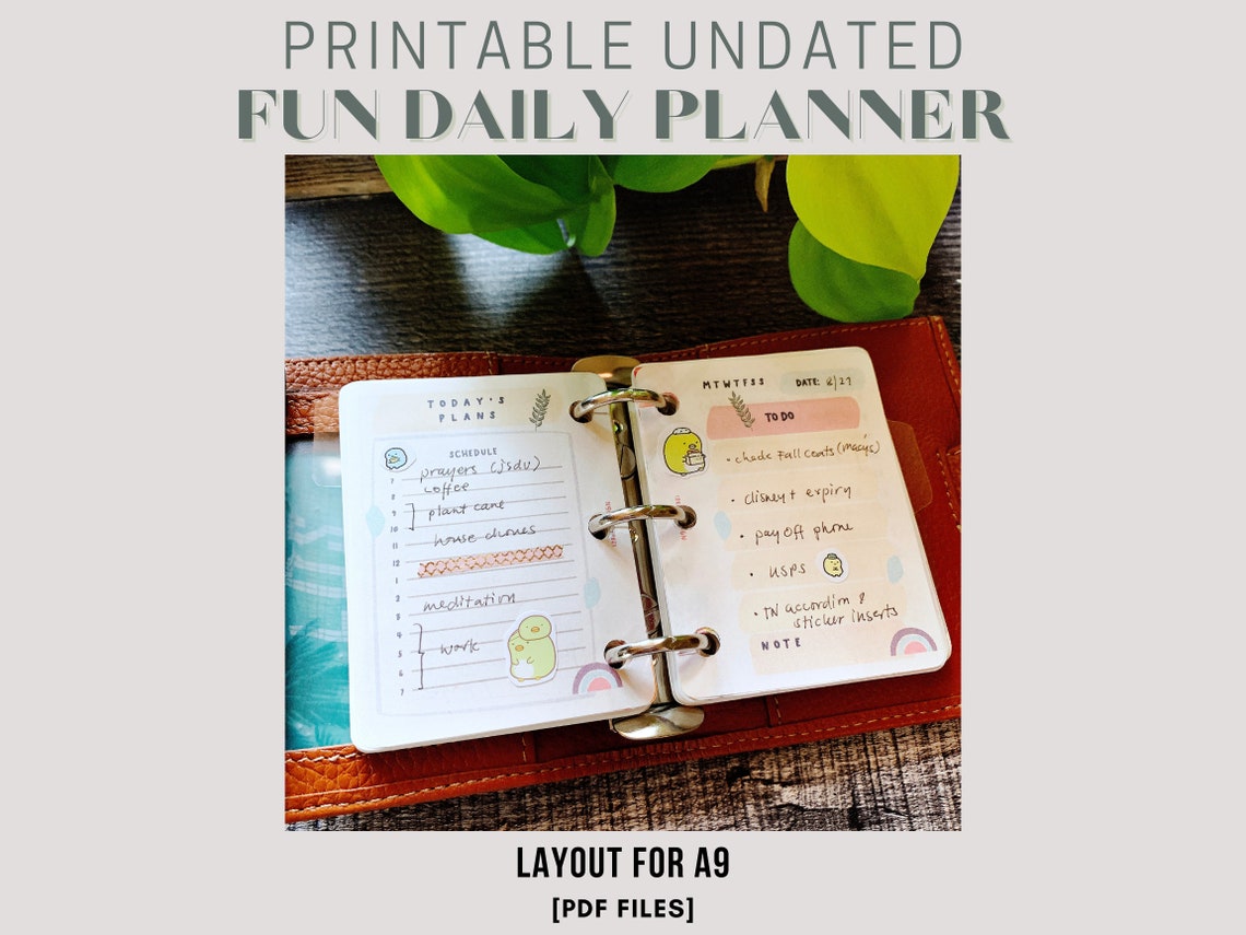 A9 SIZE Fun Daily Schedule and to Do List Printable | Etsy