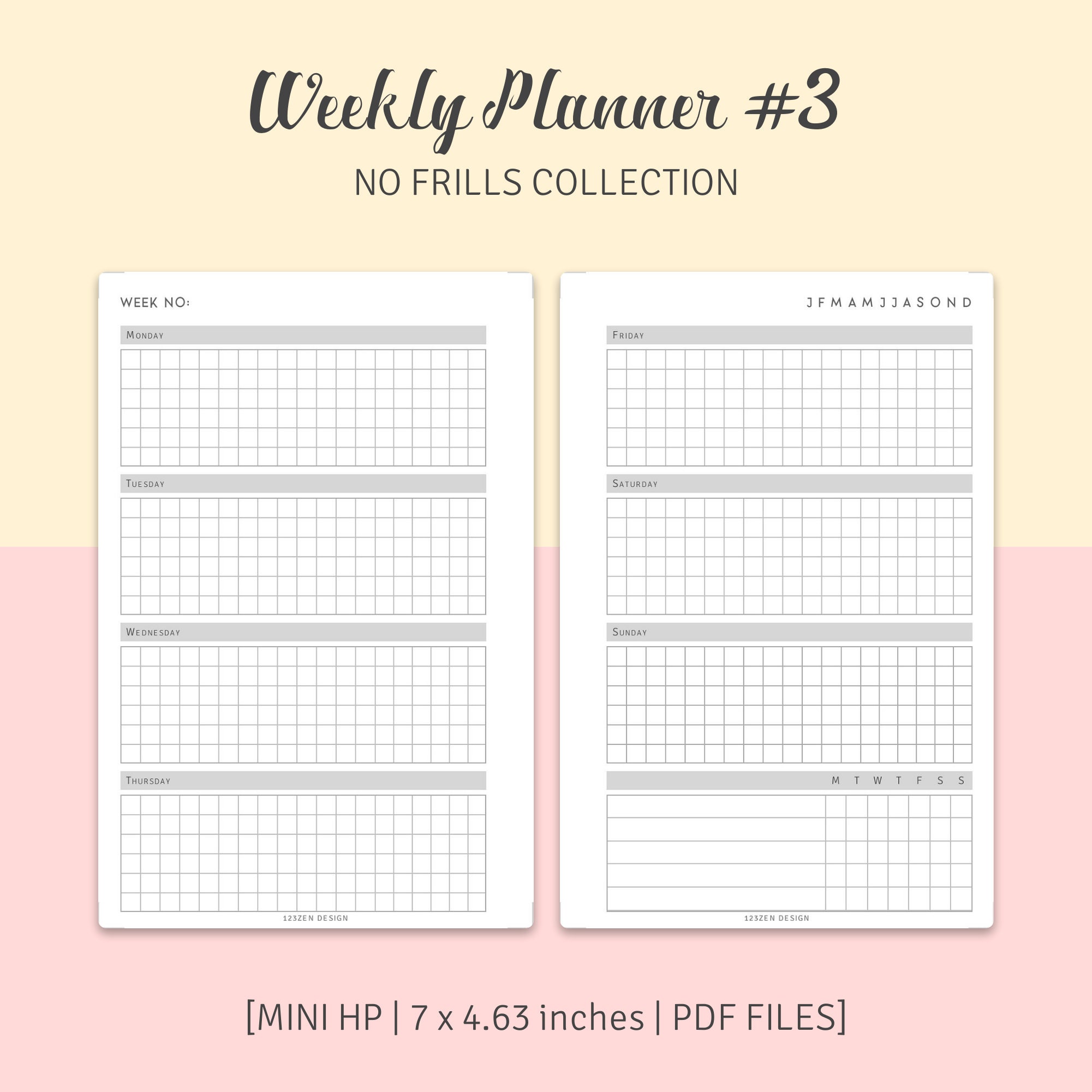 MINI HAPPY PLANNER No Frills Collection Weekly Planner Set, 6 Styles - Etsy