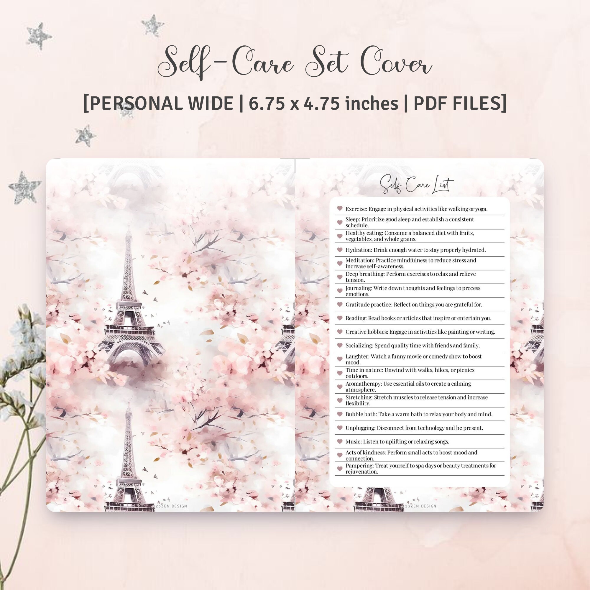 PERSONAL WIDE SIZE Springtime Pastel Self-care Set of 6 - Etsy
