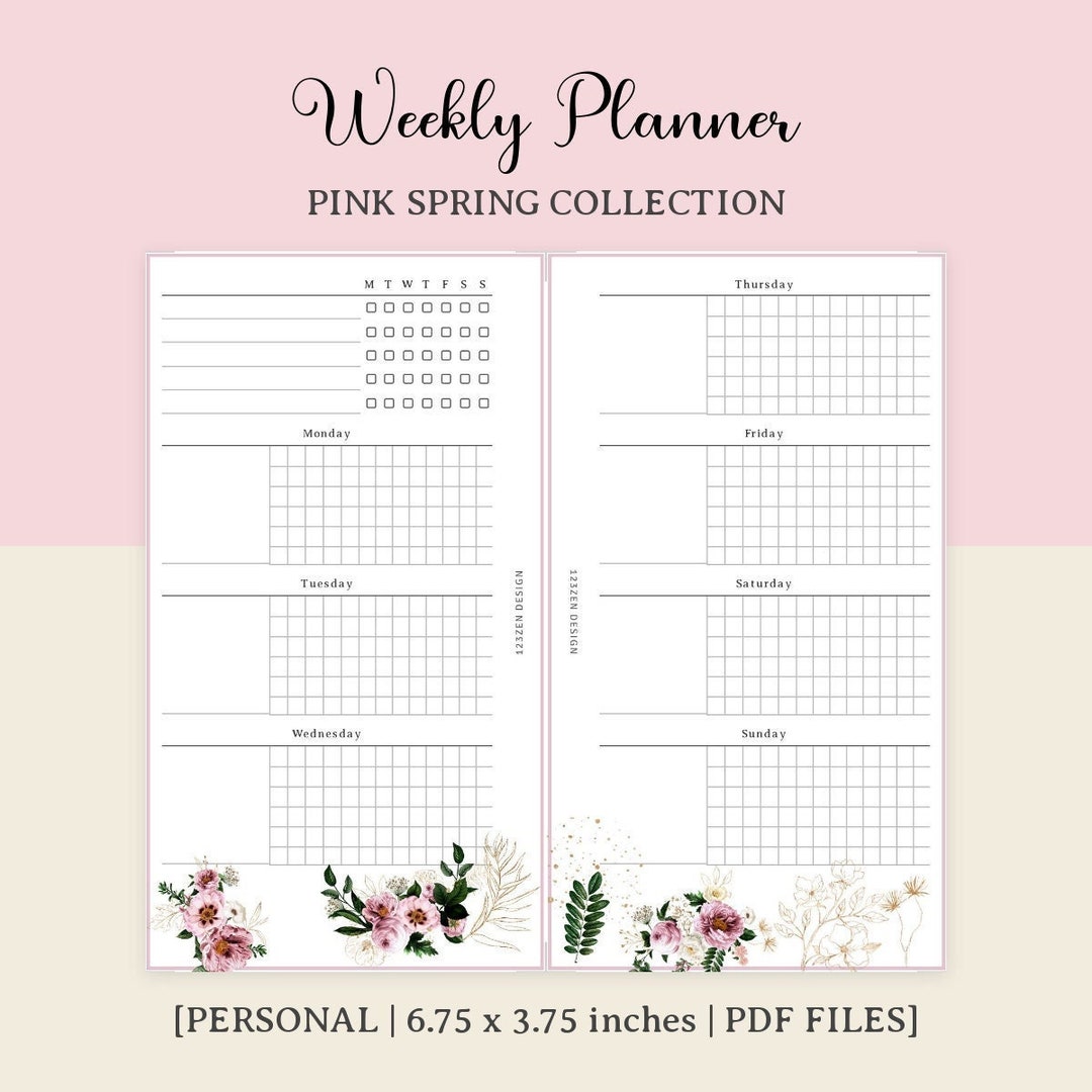 PERSONAL SIZE - Pink Spring Collection | Daily, Weekly, and Monthly ...