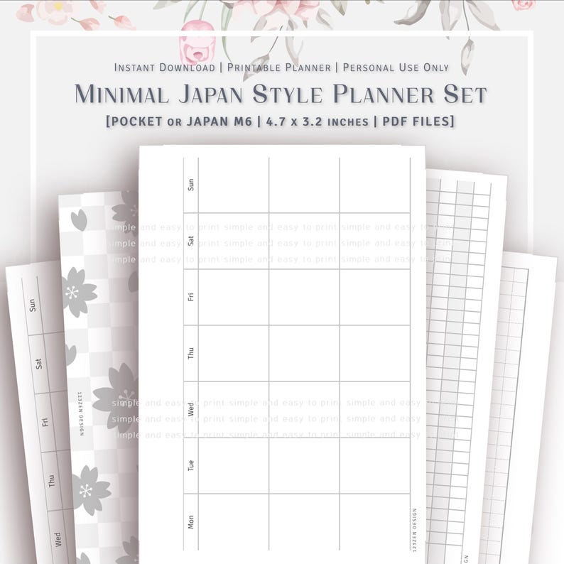 POCKET SIZE - Minimal Japan Style Planner Set for the Lefties - Etsy