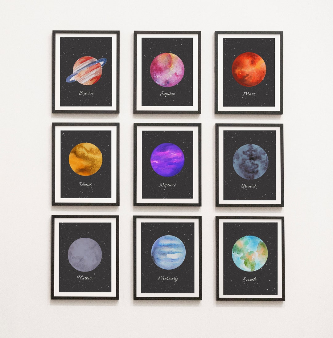 Planets Wall Art the Solar System Poster Nursery Wall - Etsy