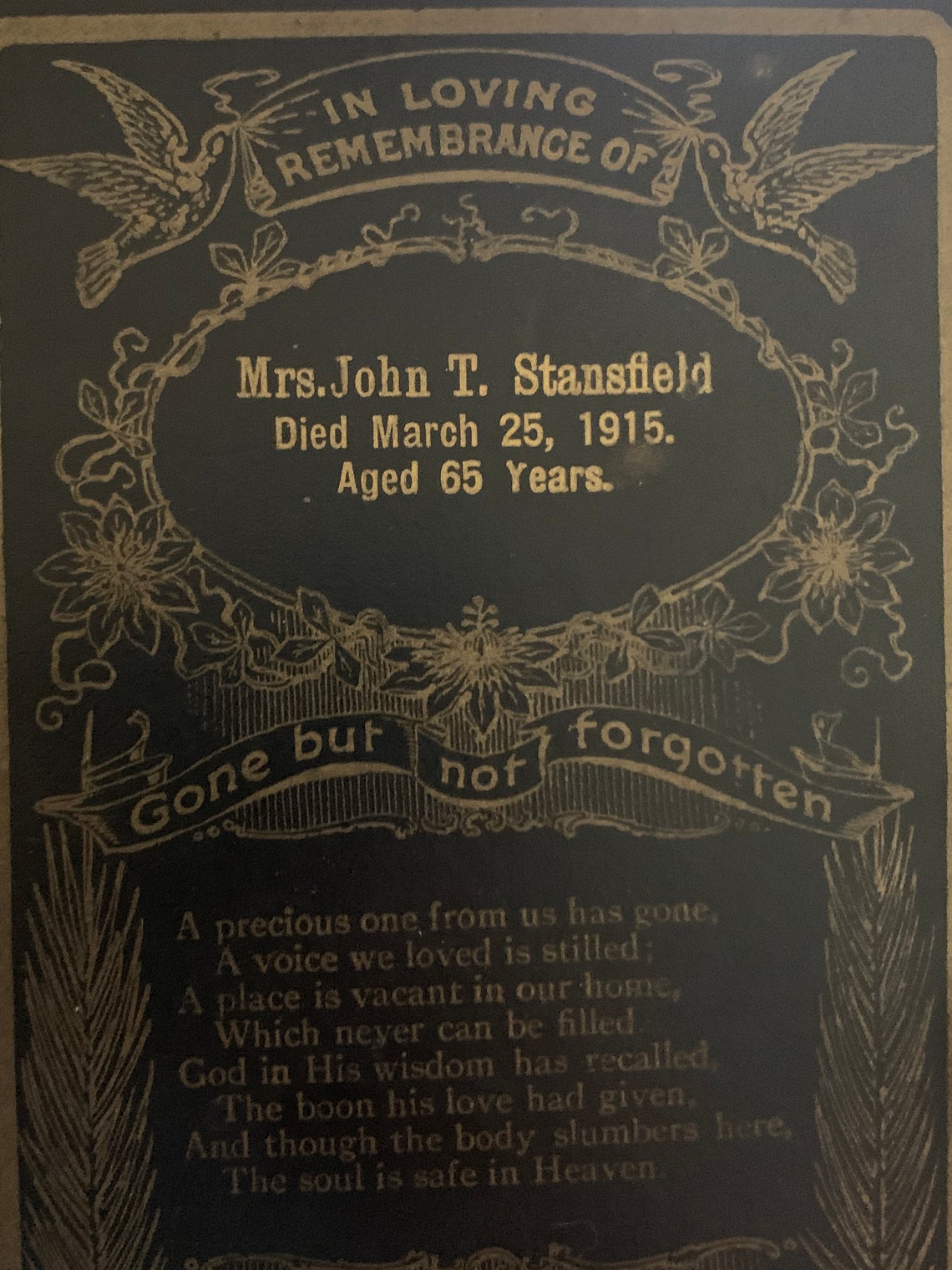 Antique Funerary Card Mourning CDV - Etsy