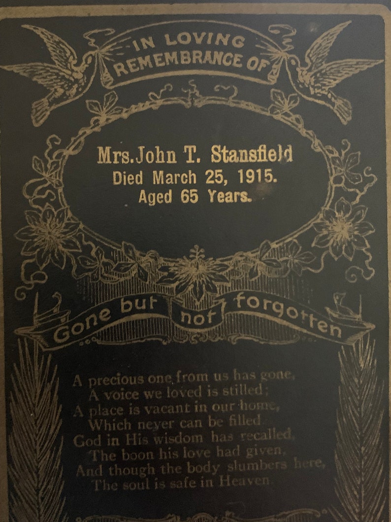 Antique Funerary Card Mourning CDV - Etsy