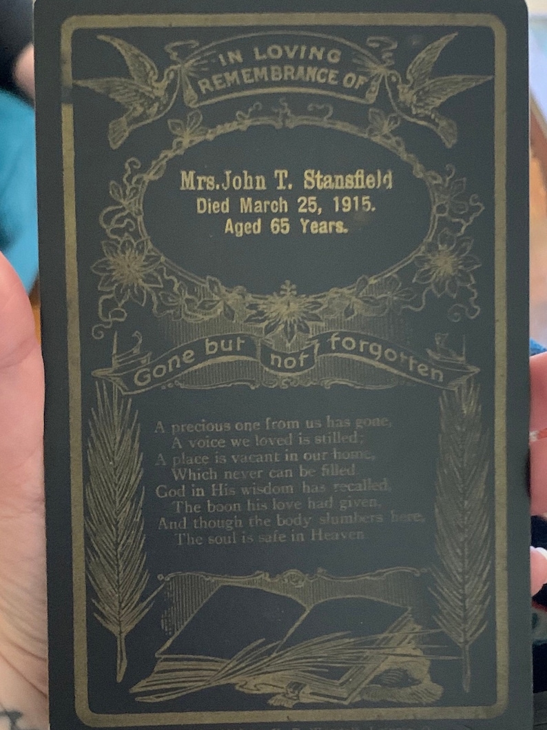 Antique Funerary Card Mourning CDV - Etsy