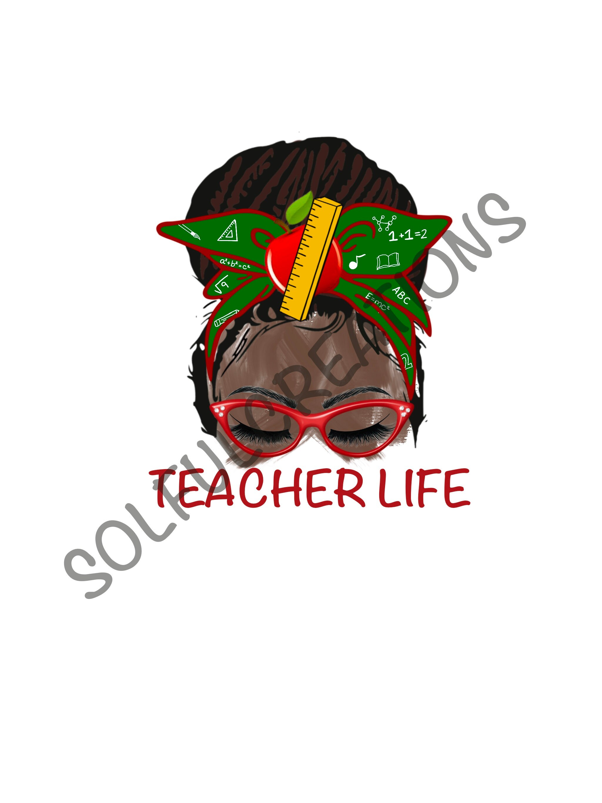 Dread Loc Teacher African American PNG - Etsy