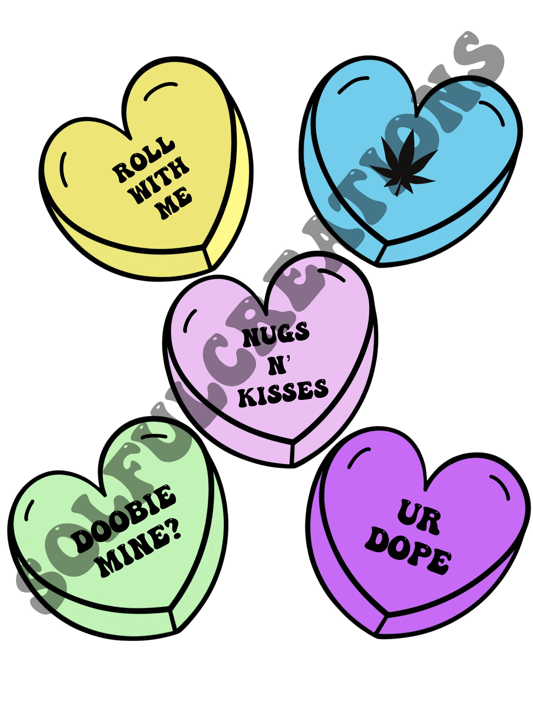 420 Valentine Hearts PNG - Etsy