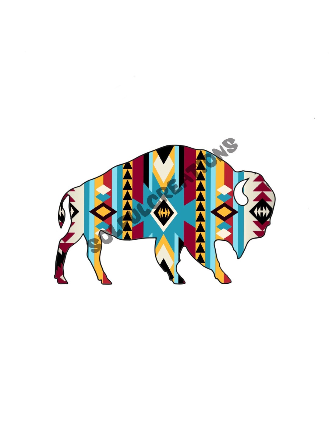 Aztec Buffalo Png Print - Etsy