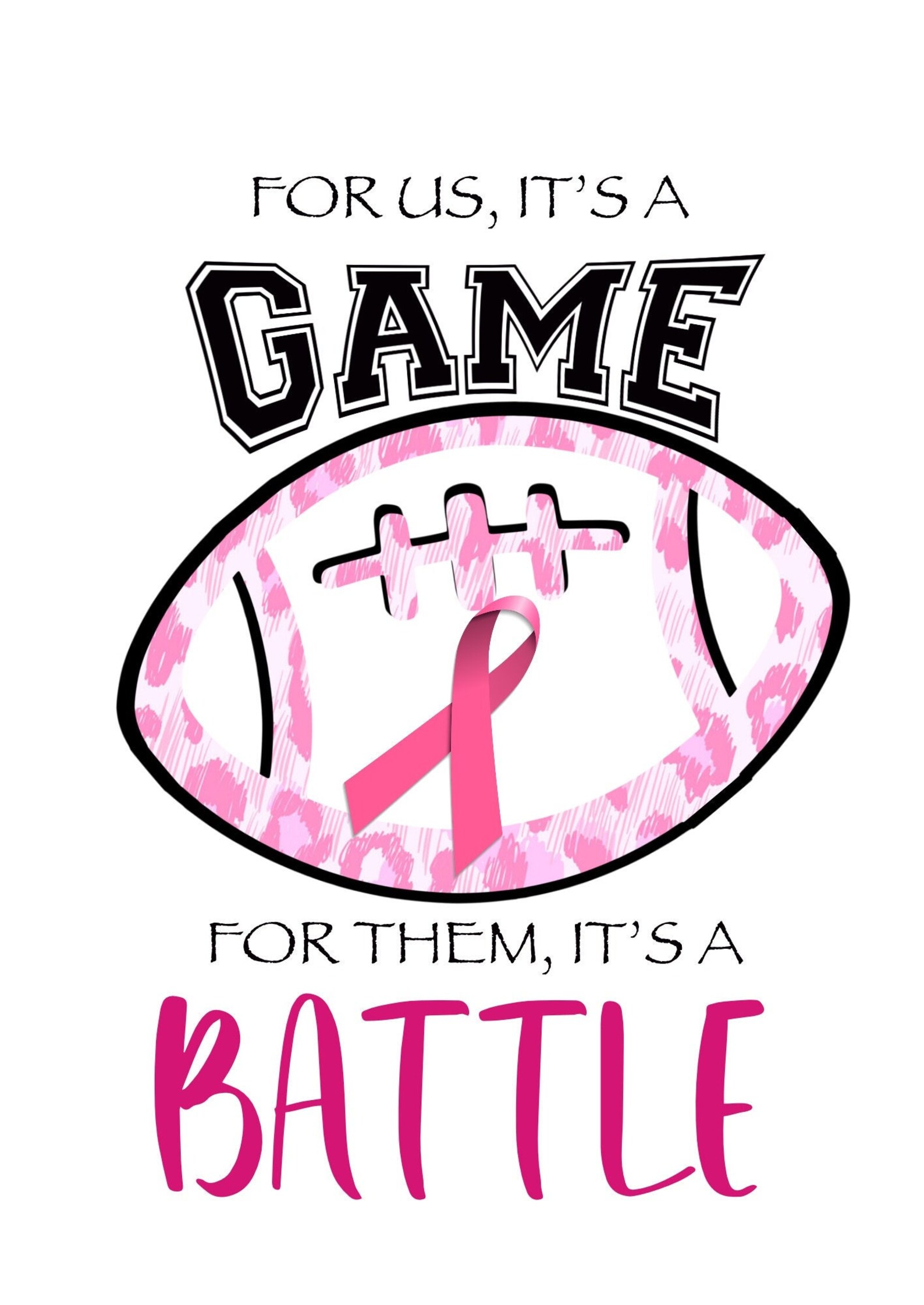 Breast Cancer Battle Football Png - Etsy