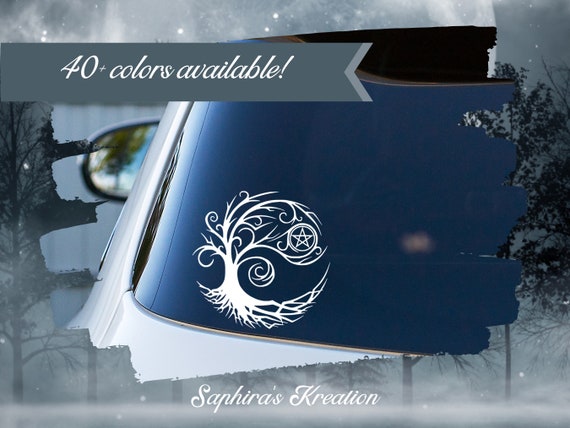 Pagan Car Decal Tree of Life Magic Symbol Wicca Pentagram - Etsy