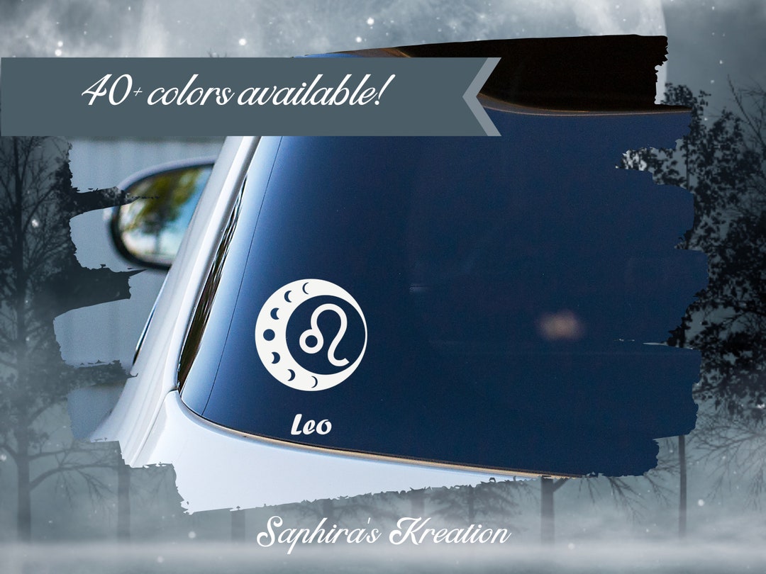 Leo Zodiac Decal for Car Leo Sign Vinyl Decal Moon Phase - Etsy