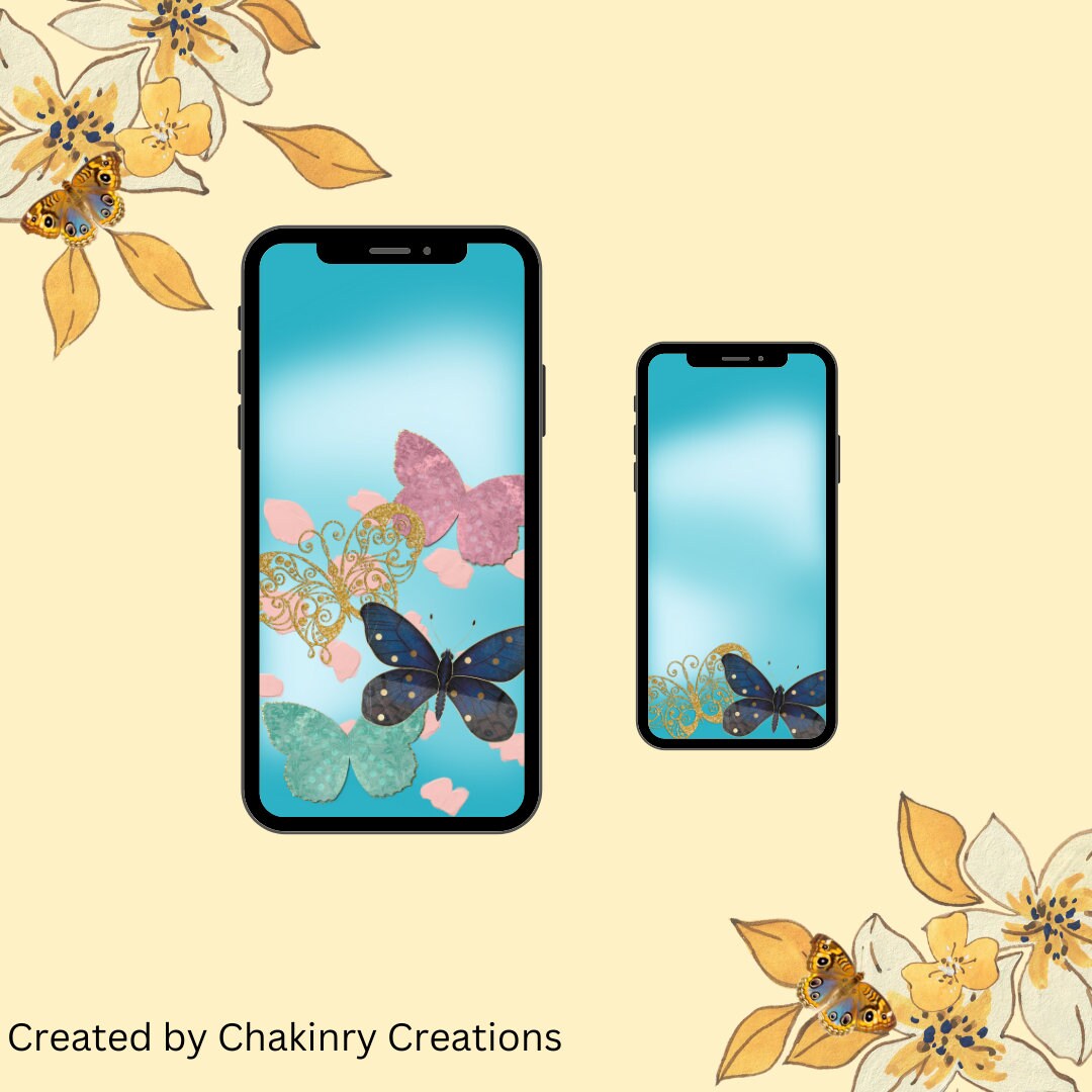 Butterfly Dream Phone Wallpaper - Beautiful and Vibrant Design - Etsy
