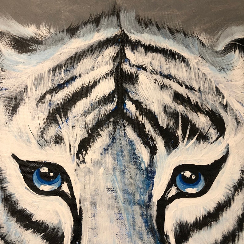 Tiger Acrylic Painting on Canvas, Hand Painted Original, Size 18 X24 In ...