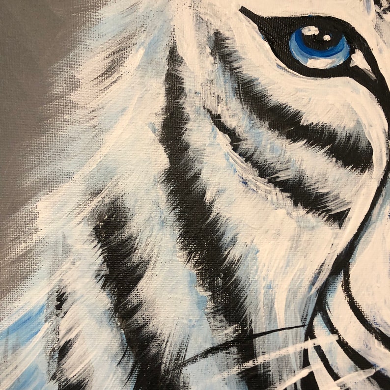 Tiger Acrylic Painting on Canvas, Hand Painted Original, Size 18 X24 In ...
