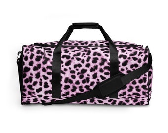 Leopard and Pink Duffle Bag - Etsy