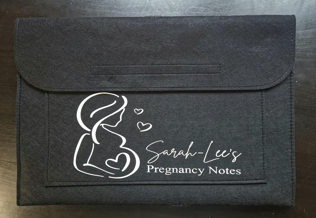Personalised Pregnancy Notes Folder, Customised Felt Folder, New Mum ...