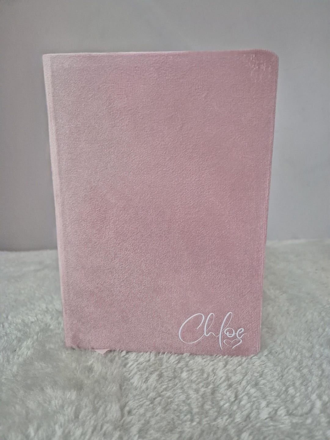 Personalised A5 Velvet Notepad in Pink, Blush, Ivory or White, Lined ...