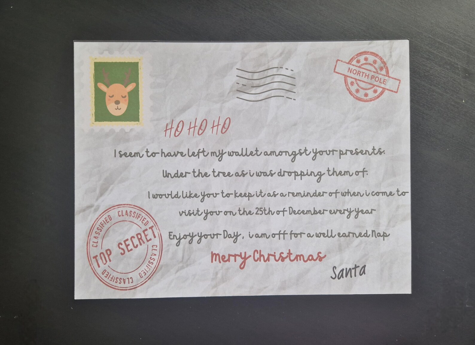 Santa's Lost Wallet, Santa Claus Wallet, Sleigh Licence, Reindeer Money ...