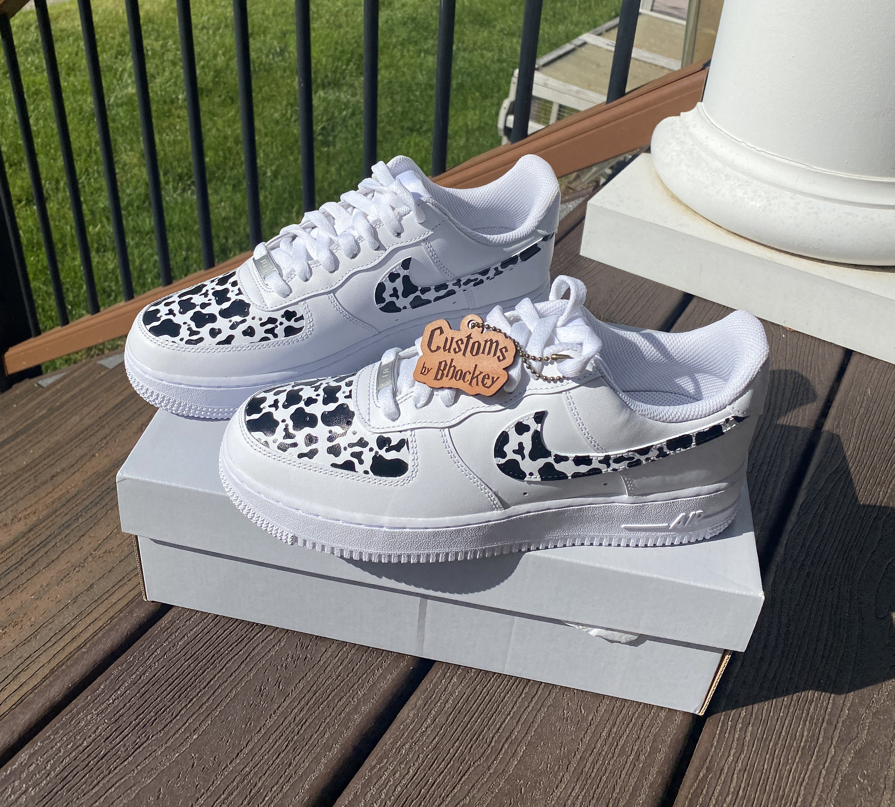 Hand Painted Custom Cow Airforce 1 07's Can Do Other Colors Videos ...