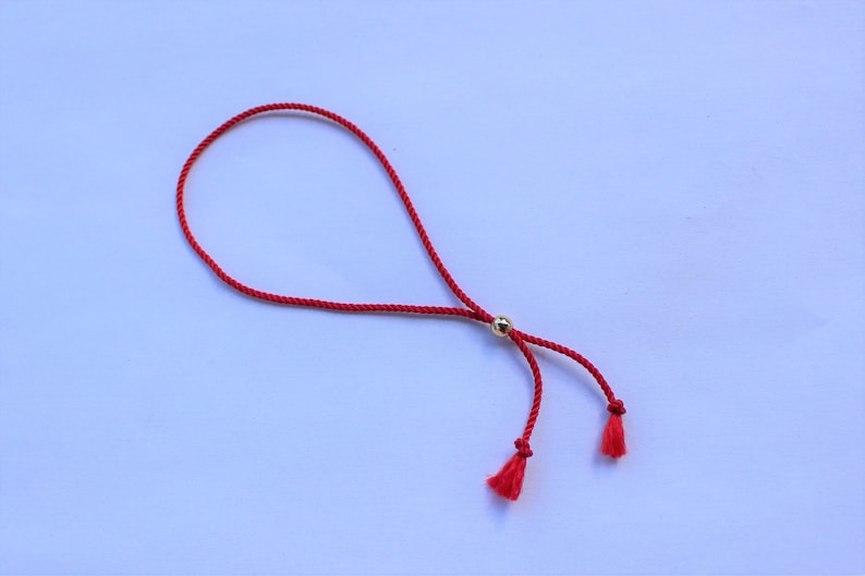 Red Silk String Bracelet 14k Gold-plated Bead, Traditional Kabbalah ...