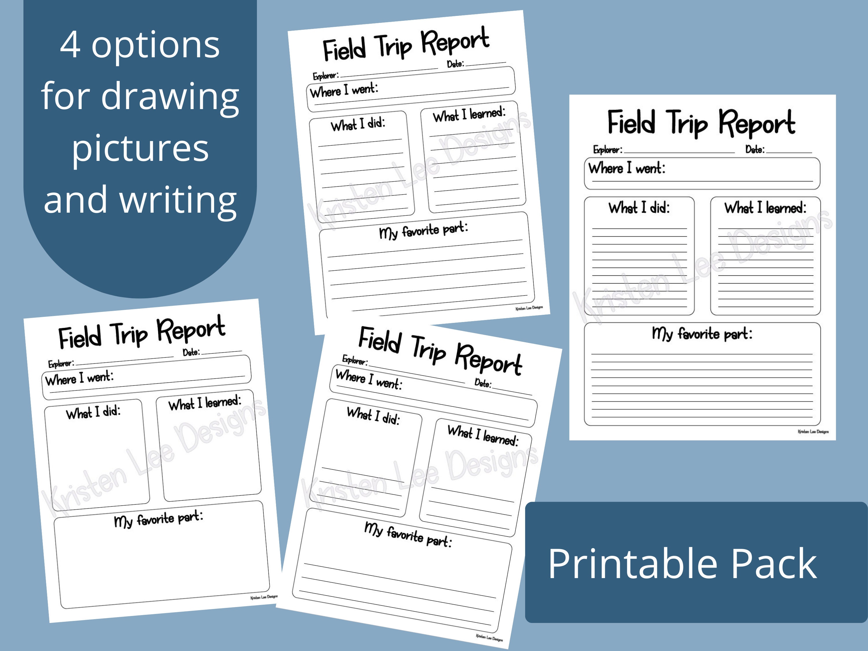 Field Trip Report, PDF Printable Pack, Homeschool - Etsy