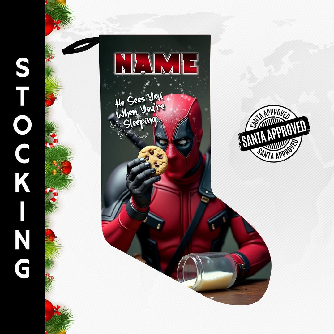 Superhero Deadpool Christmas Stocking Gift Deadpool Personalized - Etsy