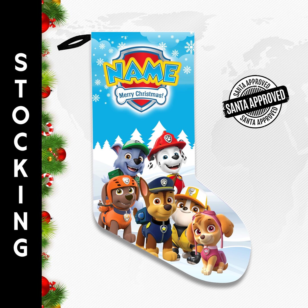 Paw Patrol Stocking Christmas Paw Patrol Gift - Etsy