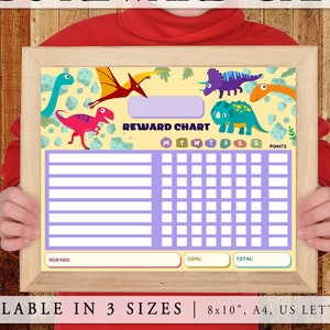 Printable Dinosaur Reward Chart Dinosaur Sticker Chart - Etsy