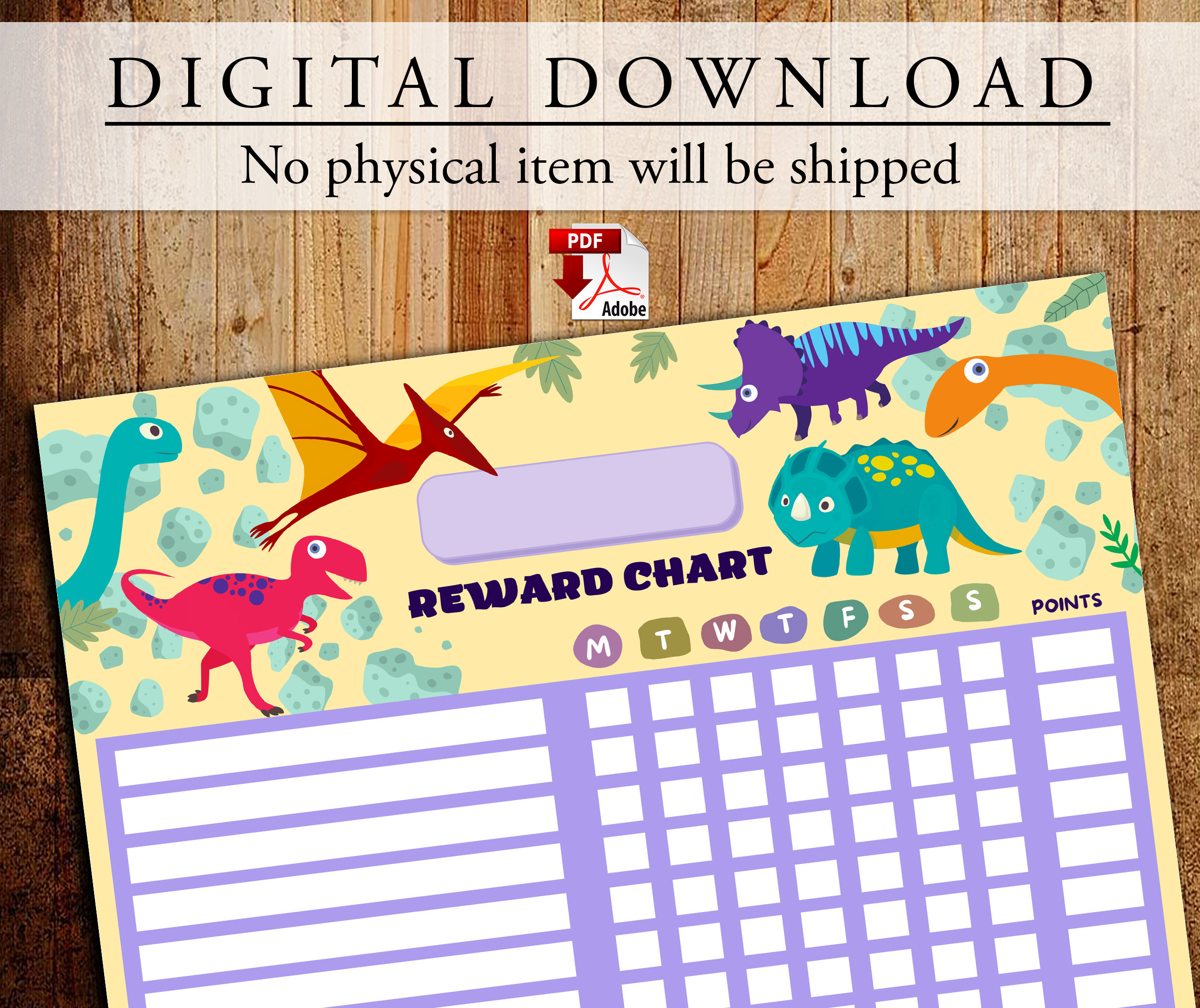 Printable Dinosaur Reward Chart Dinosaur Sticker Chart Instant Download ...