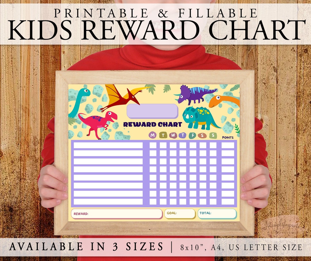 Printable Dinosaur Reward Chart Dinosaur Sticker Chart Instant Download ...