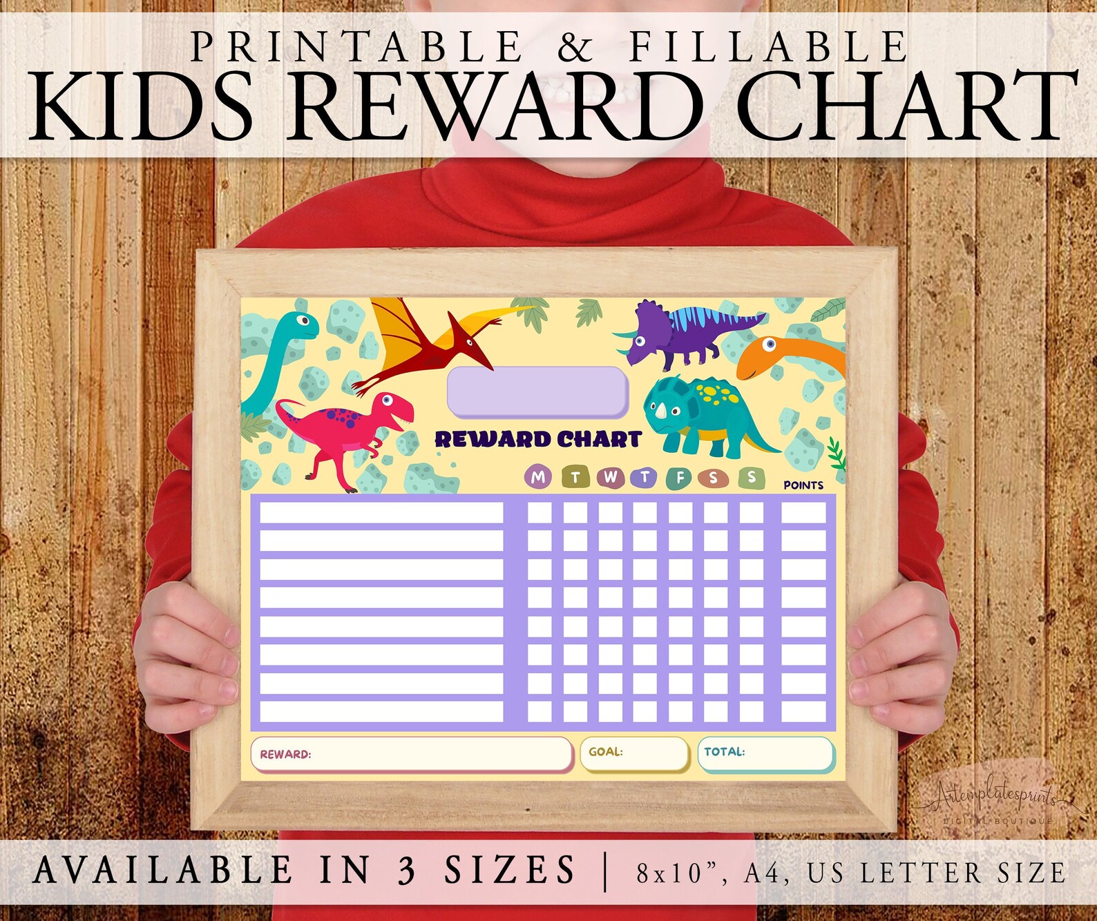 Printable Dinosaur Reward Chart Dinosaur Sticker Chart - Etsy