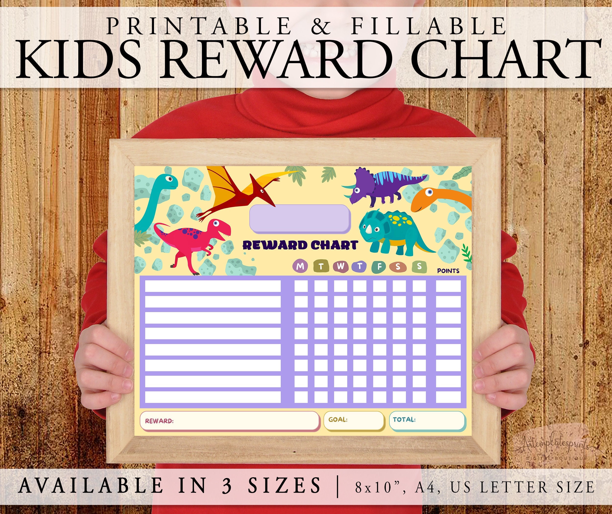 Printable Dinosaur Reward Chart Dinosaur Sticker Chart Instant Download ...