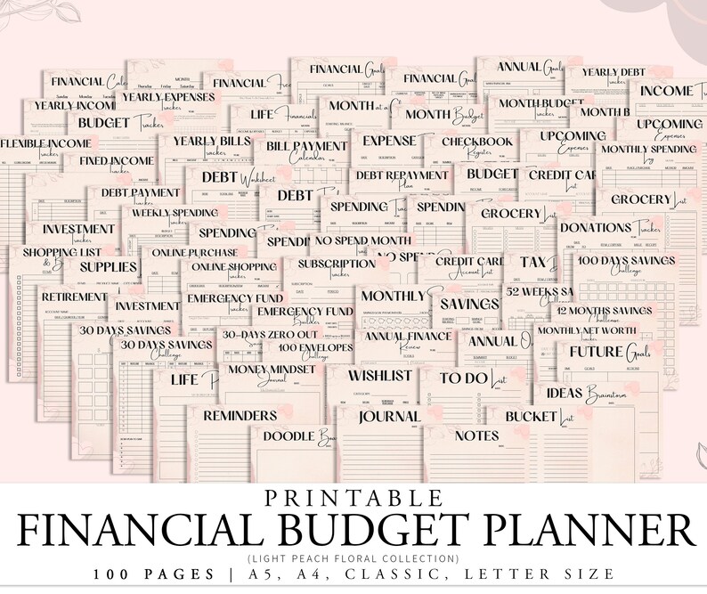 Financial Budget Planner Journaling Book in 100 Pages - Etsy