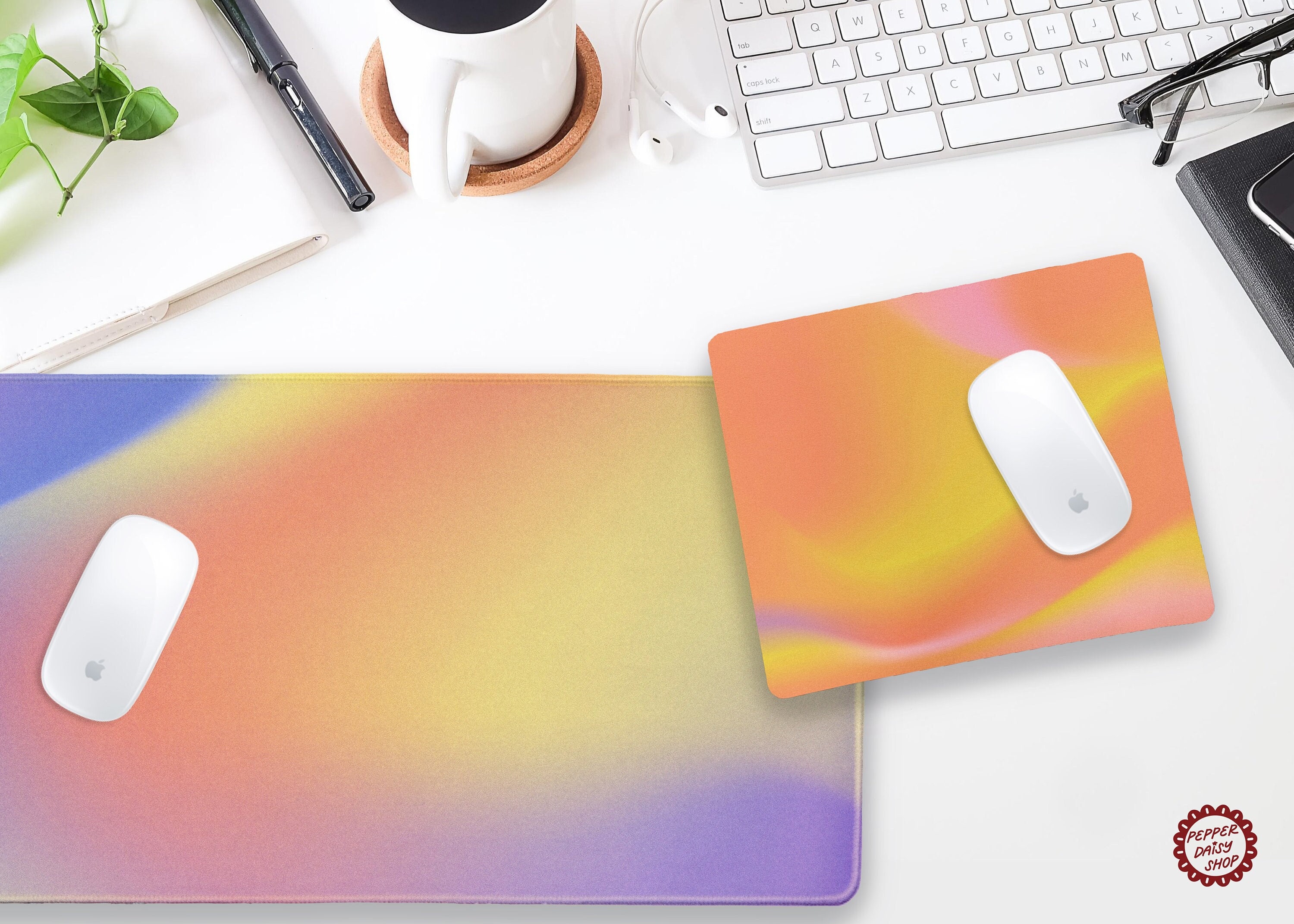 Gradient Grainy Aura Mouse Pad Desk Mat | Trendy Retro Y2K Cute ...