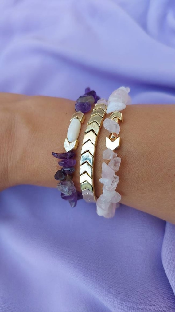 Natural stone bracelets gemstone | Etsy