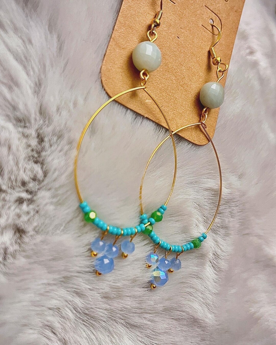 Handmade 24K Coated Bead Earrings - Etsy