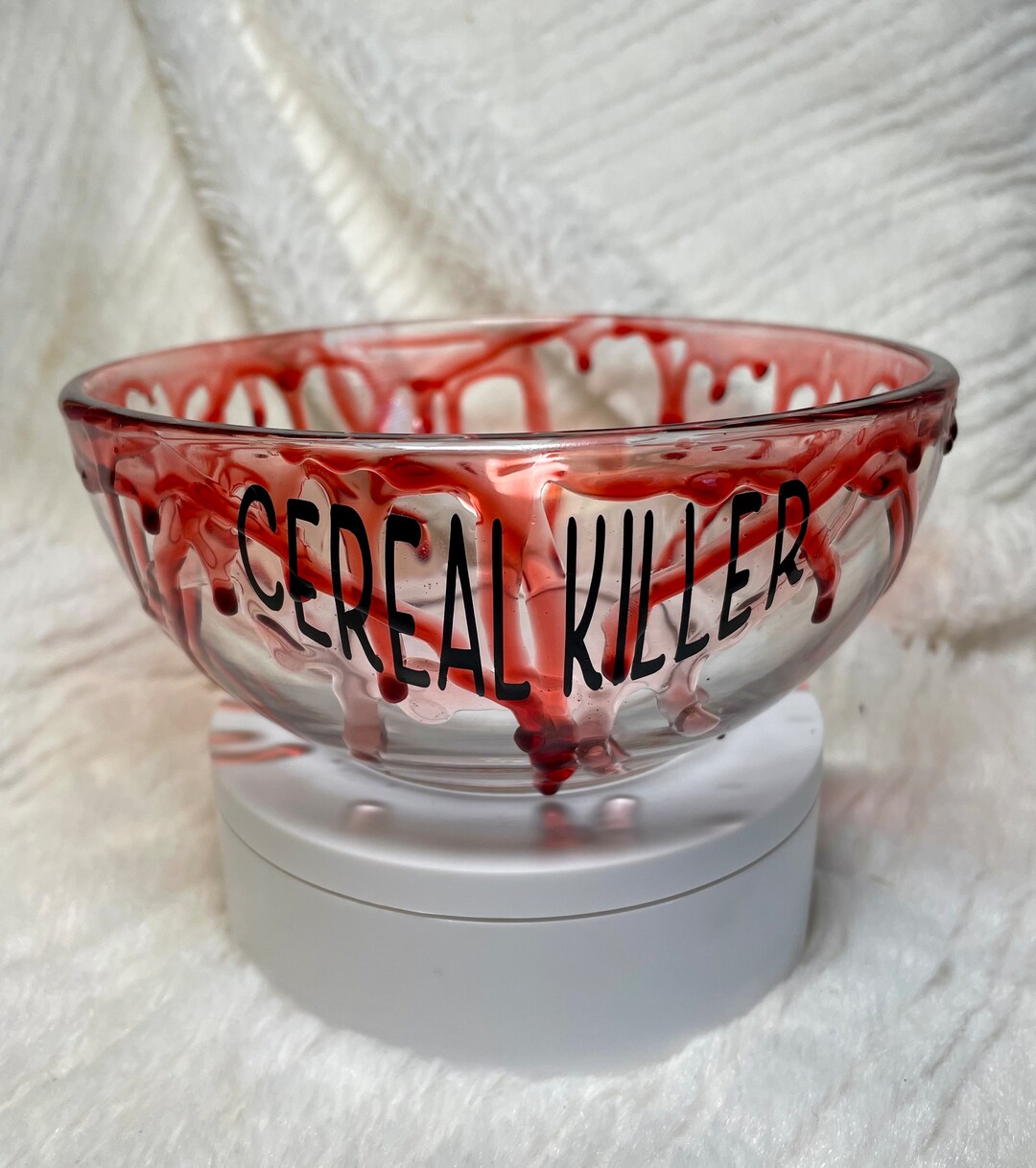 Cereal Killer Glass Bowl & Spoon Set Food Safe Fun Gift Spooky Bloody ...